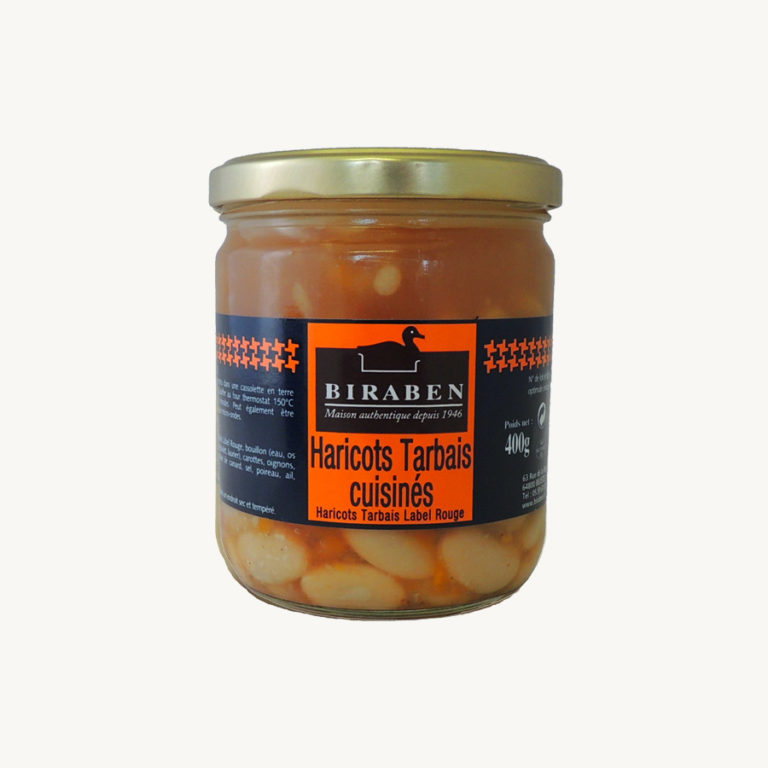 Haricots tarbais cuisinés – bocal 400g | Maison Biraben