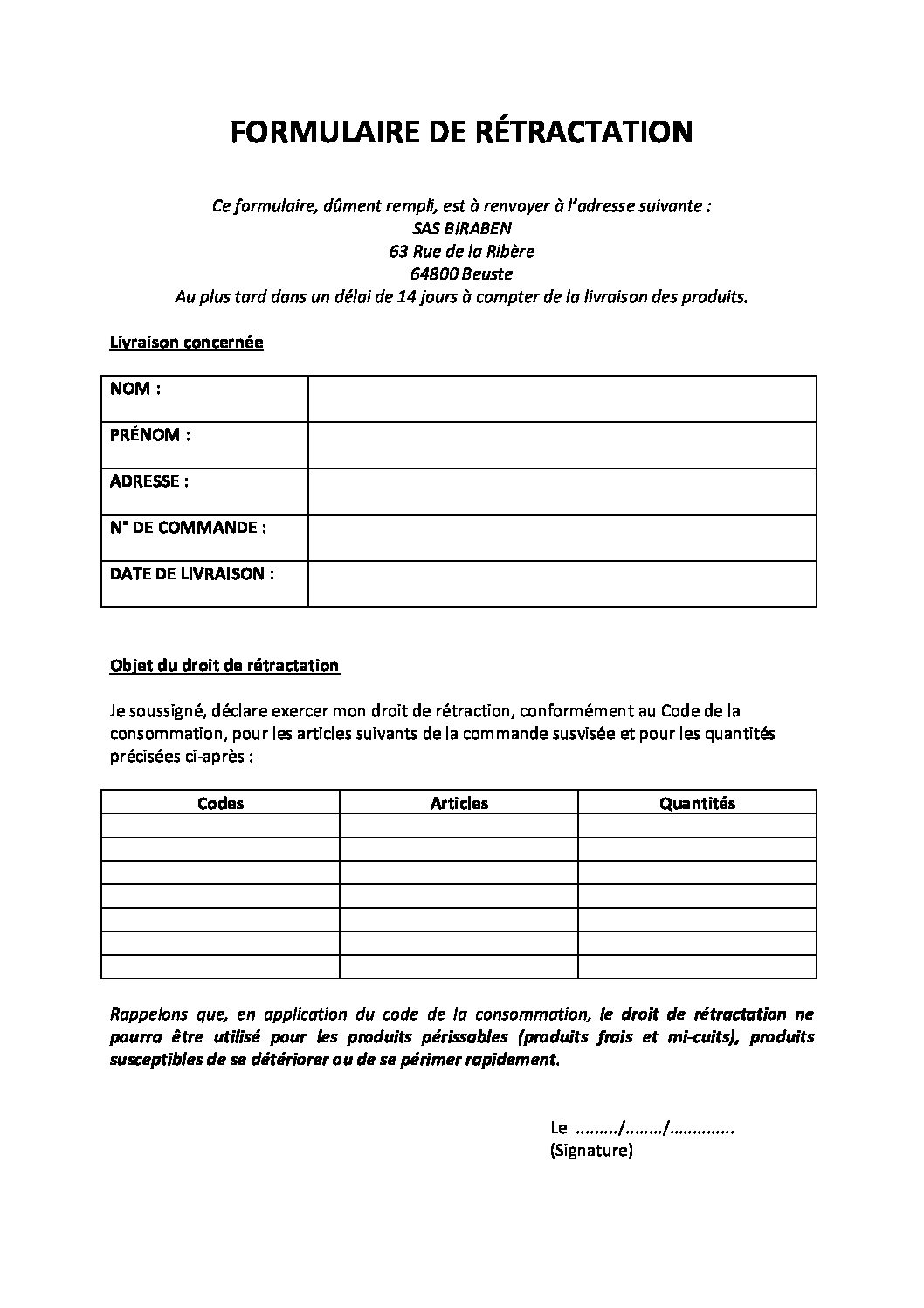 Biraben_formulaire_retractation | Maison Biraben